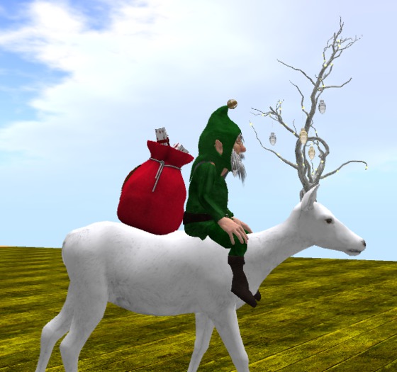 Second Life Marketplace - Deer white 1 w. santa helper