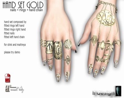 Second Life Marketplace - [lf design] hand set GOLD