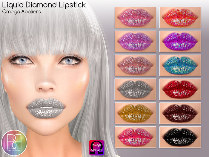 Second Life Marketplace - *Booty's Beauty* Omega Lipstick ~ Liquid Diamond