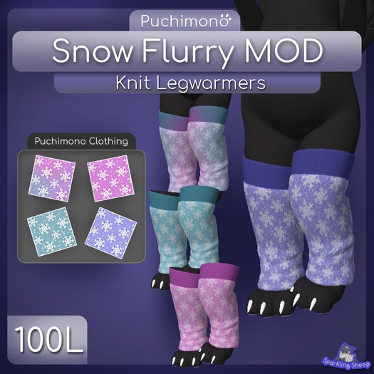 Second Life Marketplace - Puchimono Legwarmers MOD 4-Pack- Snow Flurry