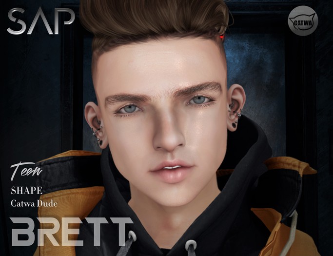 Second Life Marketplace - Sap ~ Brett Shape - Catwa Dude Bento Head DEMO