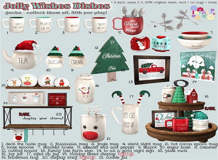 Second Life Marketplace - ~*larnia*~ jolly wishes dishes - plate rack