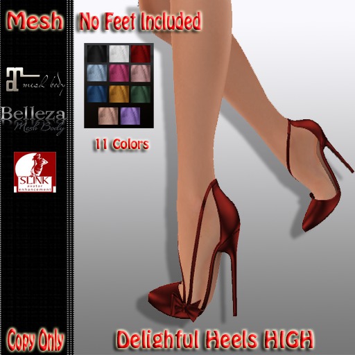 Second Life Marketplace - TIPTOE Delightful Heels HIGH Colors