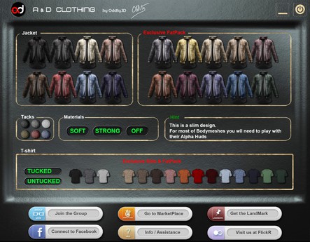 Second Life Marketplace - A&D Clothing - Jacket -Braddock- DEMOs