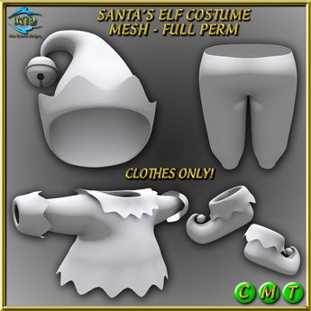 Second Life Marketplace - SANTA'S ELF COSTUME - MEDIUM SIZE - MESH ...