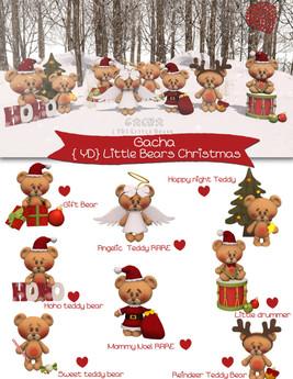 Second Life Marketplace - { YD} Little Bears Christmas - Hoho teddy bear