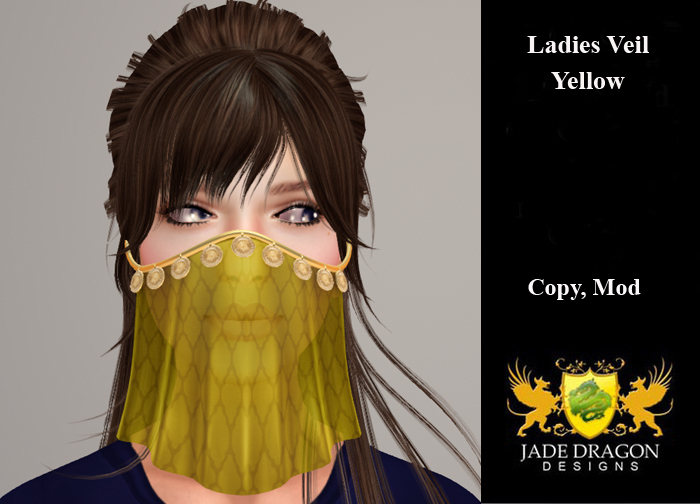 Second Life Marketplace - Ladies Yellow Veil - Roleplay Veil