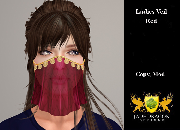 Second Life Marketplace - Ladies Red Veil - Roleplay Veil,