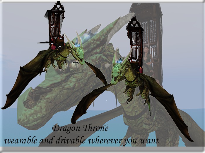 Second Life Marketplace - TC dragon flying throne 70% sale (box rez)