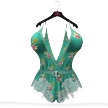 Second Life Marketplace - Vintage Deep-Cut Romper in Green(Maitreya ...