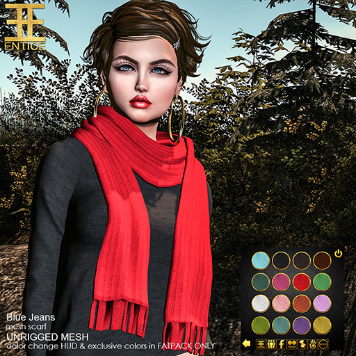 Second Life Marketplace - Entice - Blue Jeans Scarf - FATPACK