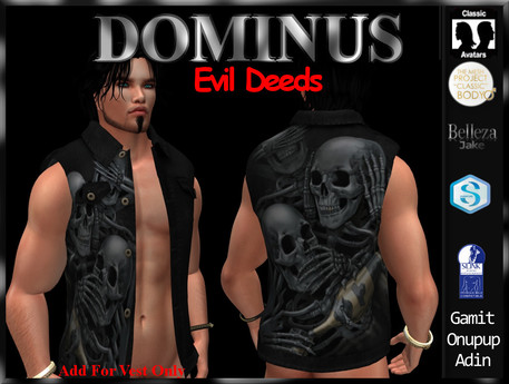 Second Life Marketplace - ~DOMINUS~(Evil Deeds) Vest (BOXED)