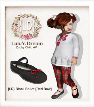 Second Life Marketplace - {LD} Black Ballet [Red Bow] ~ Zooby Child AV