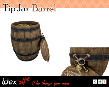 Second Life Marketplace - idex - Tip Jar Barrel