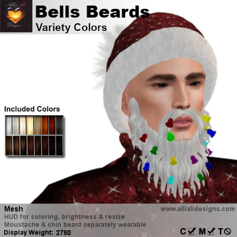 Second Life Marketplace - A&A Bells Beard Variety Colors, chin beard ...