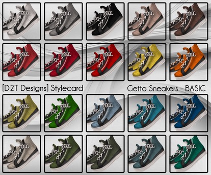 Second Life Marketplace - [D2T OUTLET] Getto Sneakers Fatpack (Unpack HUD)