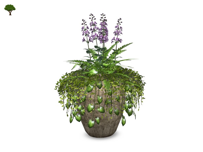 Second Life Marketplace - Mesh Wild Flowers Pot Junia
