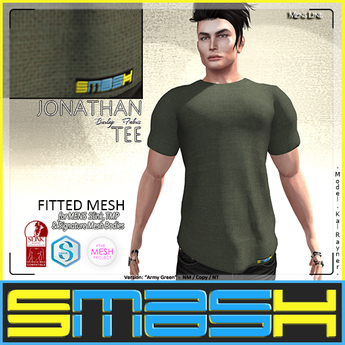 Second Life Marketplace - SMASH - Jonathan Tee (Army Green)