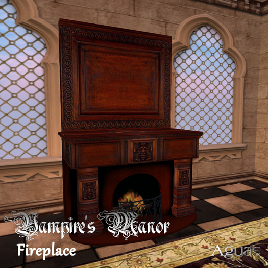 Second Life Marketplace - Aguas Vampire Manor Gothic Fireplace (Copy ...
