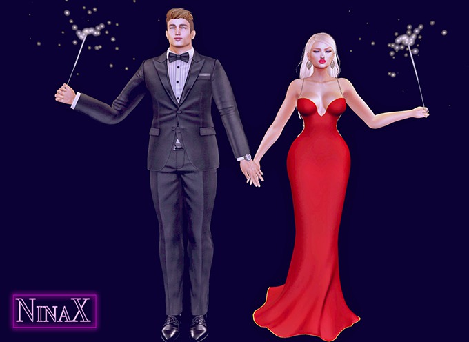 Second Life Marketplace - NinaX Couples Sparklers Pose 2