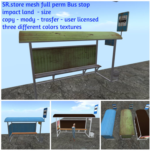 Second Life Marketplace - SR.store mesh full perm Bus stop