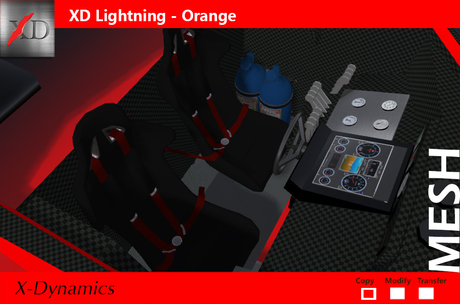 Second Life Marketplace - XD Lightning Orange Speedboat Boxed V3.1