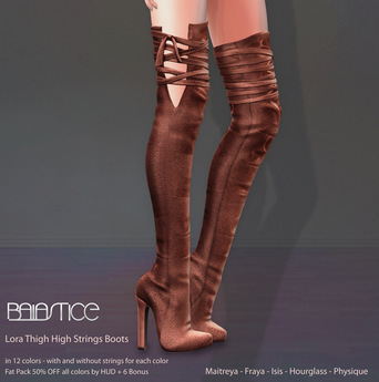 Second Life Marketplace - Baiastice_Lora Thigh High Strings Boots-Zaffre