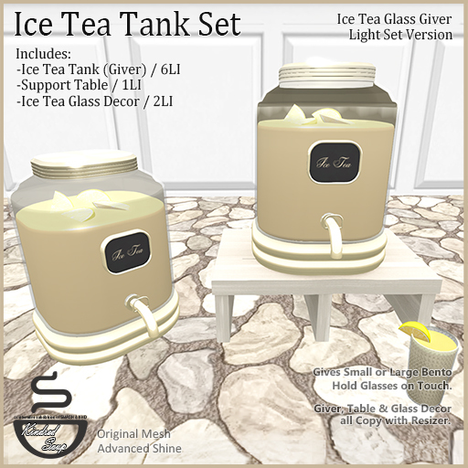 Second Life Marketplace - Kindred Soup - Ice Tea Tank - Light Set (Giver)