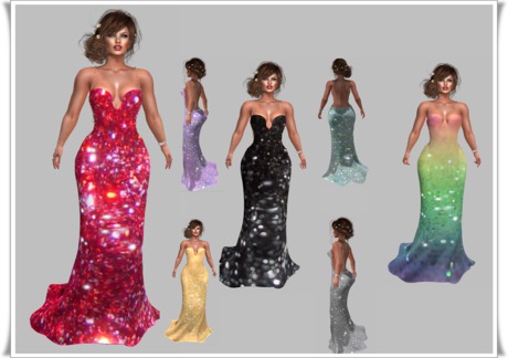 Second Life Marketplace - Evening Dress Pearl Glitter animated Sparkle ...