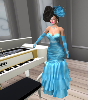 Second Life Marketplace - SALE! Diamond Chiffon Ice Blue Dress for ...