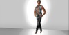 Second Life Marketplace - &ML& men's set (plaid-black) shirt+jeans for ...