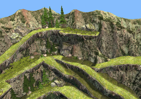 Second Life Marketplace - Cliff hill TERRACES SET - cliff terrace ...