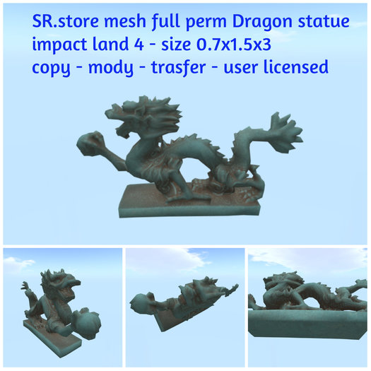 Second Life Marketplace - SR.store mesh full perm Dragon statue