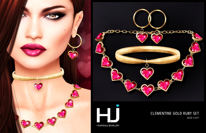 Second Life Marketplace - [HJ] Clementine Gold Ruby Set