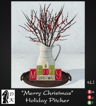 Second Life Marketplace - DKD - Holiday Pitcher - Merry Christmas