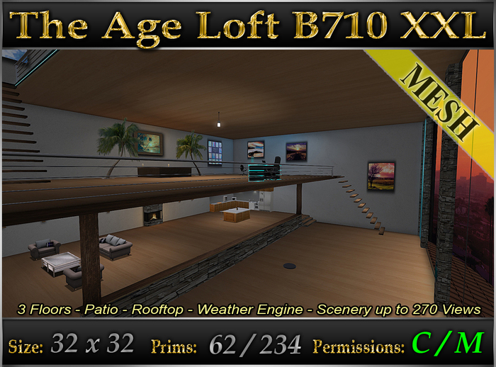 Second Life Marketplace - The Age Loft B710 XXL - Loft Skybox w ...