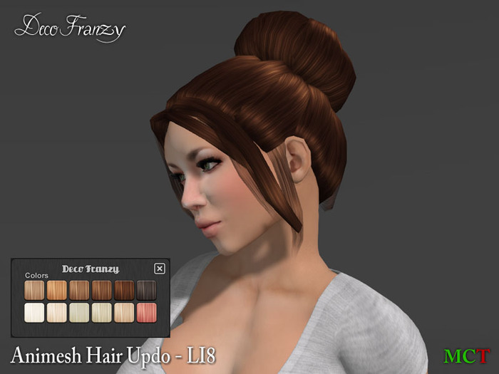 Second Life Marketplace - ~DecoFranzy~ Animesh Updo Hair 12 Colors (MC)