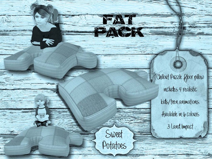 Second Life Marketplace - Chillout Puzzle Floor Pillow - Fat Pack