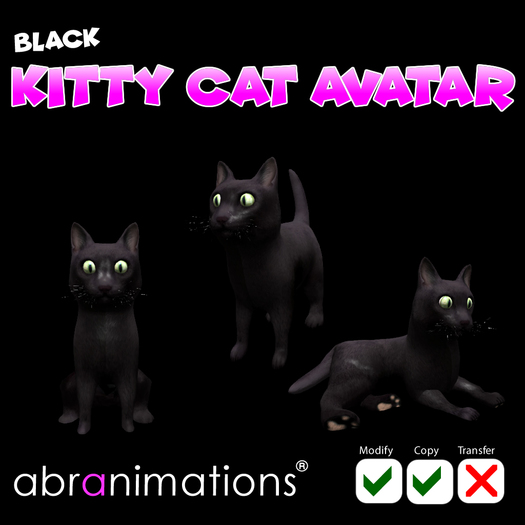 Second Life Marketplace - Black Kitty Cat Avatar
