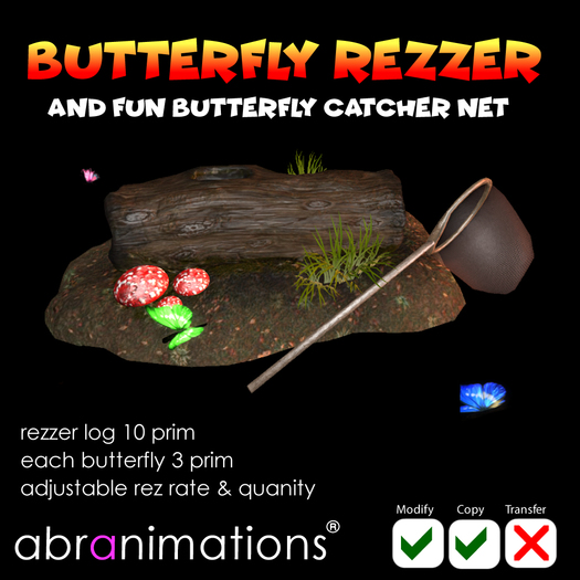 Second Life Marketplace - * Butterfly Rezzer Log
