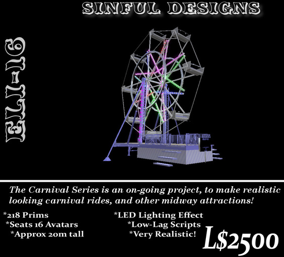Second Life Marketplace - .::Sinful Designs Carnival Series::. Eli-16 ...