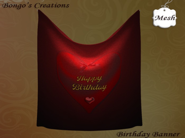 Second Life Marketplace - Happy Birthday Banner v2 Drape