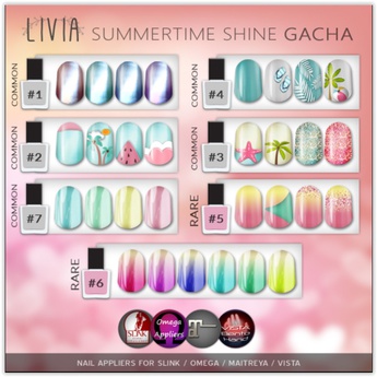 Second Life Marketplace - LIVIA::Summertime Shine Nails #7 [COMMON]