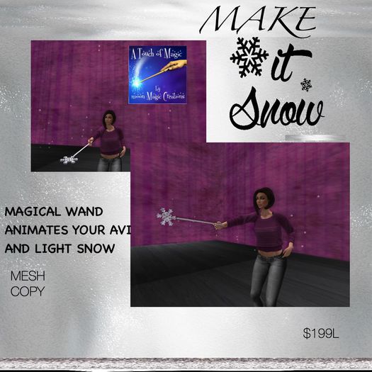 Second Life Marketplace - Make it snow Magical wearable wand-bag