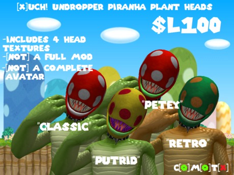 Second Life Marketplace - Undropper Piranha Plant Heads - RETIRED