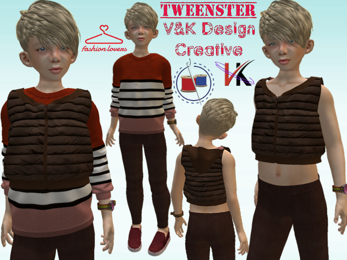 Second Life Marketplace - V&K Design Tweenster Max Boy complete outfit
