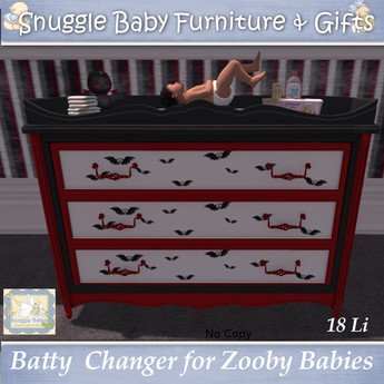 Second Life Marketplace - Snuggle Baby Batty changing table for Zooby Baby