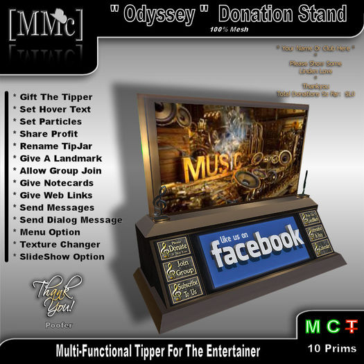 Second Life Marketplace - [MMc] "OdysseyY" Donation Stand