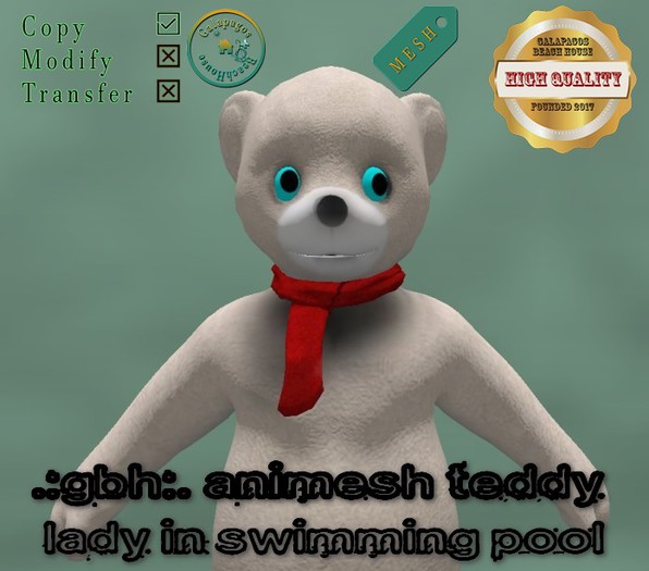 Second Life Marketplace - .:GBH:. Animesh lady teddy swimming