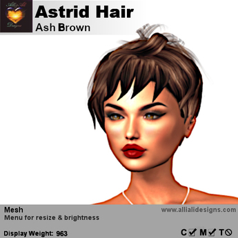 Second Life Marketplace - A&A Astrid Hair Ash Brown (Special Color ...